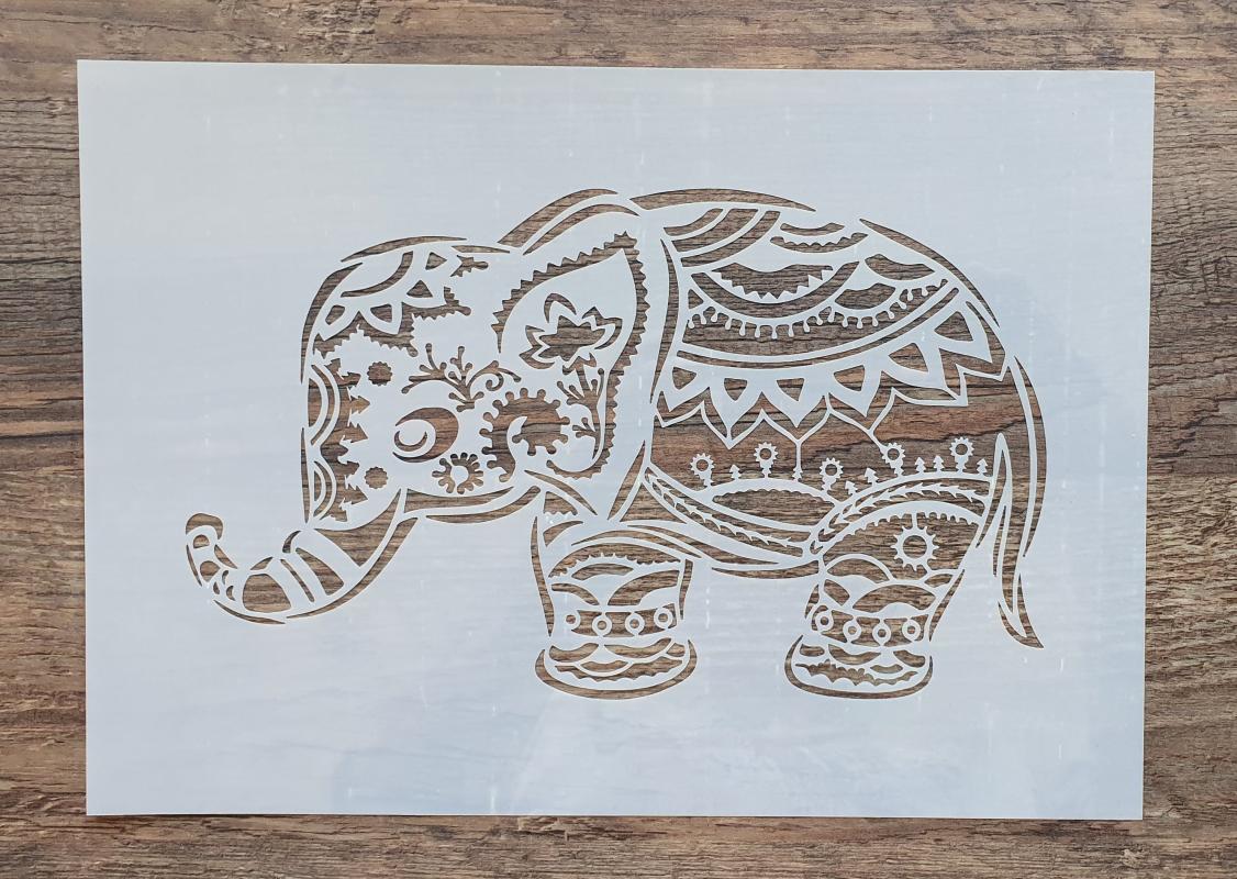 Malschablone Elefant DIN A 4 Stencil Dye - Schablonen Shop